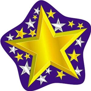 carson dellosa – gold & silver stars colorful cut-outs, classroom décor, 36 pieces