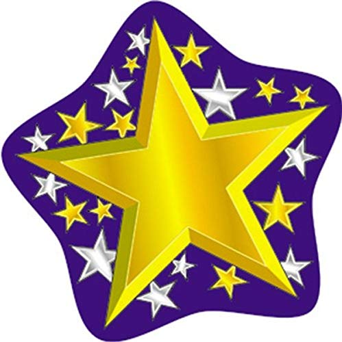 Carson Dellosa – Gold & Silver Stars Colorful Cut-Outs, Classroom Décor, 36 Pieces