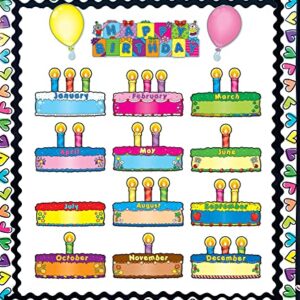 Birthday Cakes Bulletin Board Set, Carson Dellosa Classroom Decorations, 47 Pieces