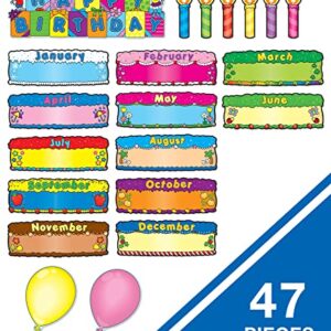 Birthday Cakes Bulletin Board Set, Carson Dellosa Classroom Decorations, 47 Pieces