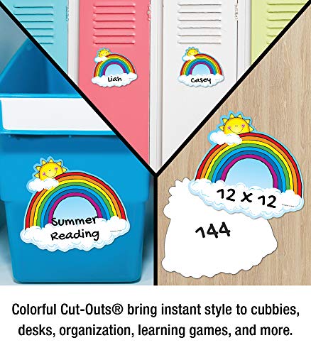 Carson Dellosa Rainbow Cutouts, 36 Sunny Rainbow Cutouts for Bulletin Board, Spring Décor & Classroom Décor, St Patricks Day Classroom Cut-outs, Cutouts for Classroom Spring Bulletin Board Decorations