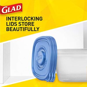 Glad Medium Square Food Storage Containers for Everyday Use | Medium Square Food Storage Containers Hold up to 25 Ounces of Food (25 Oz) |5 Count, Standard Food Containers