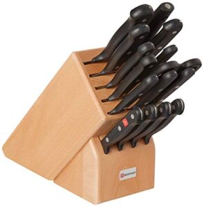 wüsthof gourmet knife block set, one size, beechwood block, stainless knives