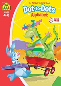 school zone – dot-to-dots alphabet workbook – 32 pages, ages 4 to 6, preschool, kindergarten, connect the dots, letter puzzles, abcs, and more (school zone activity zone® workbook series)