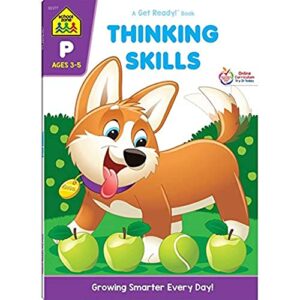 school zone – thinking skills workbook – 64 pages, ages 3 to 5, preschool to kindergarten, problem-solving, logic & reasoning puzzles, and more (school zone get ready!™ book series)