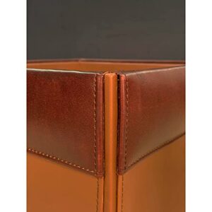 Dacasso Mocha Leather Waste Basket