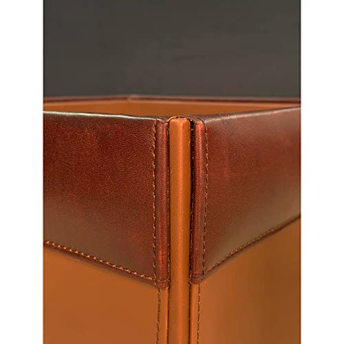 Dacasso Mocha Leather Waste Basket