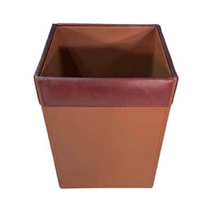 Dacasso Mocha Leather Waste Basket