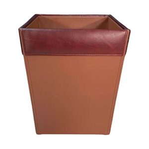 Dacasso Mocha Leather Waste Basket