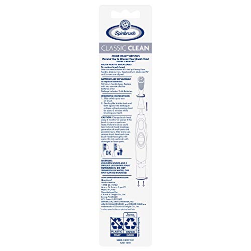 Arm & Hammer Spinbrush Classic Clean Powered Toothbrush, 1 Count