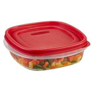 rubbermaid easy find lids food storage container, 3 cup, racer red