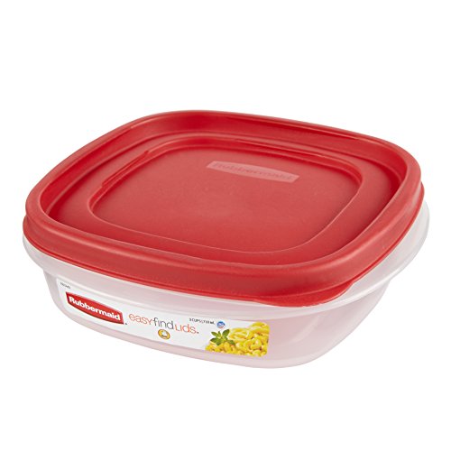 Rubbermaid Easy Find Lids Food Storage Container, 3 Cup, Racer Red