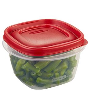 rubbermaid easy find lids food storage container, 2 cup, racer red