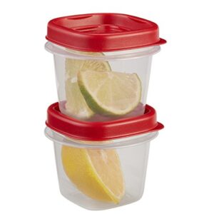 rubbermaid easy find lids food storage containers, 0.5 cup, racer red, 2-piece set