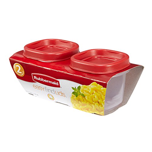 Rubbermaid Easy Find Lids Food Storage Containers, 0.5 Cup, Racer Red, 2-Piece Set