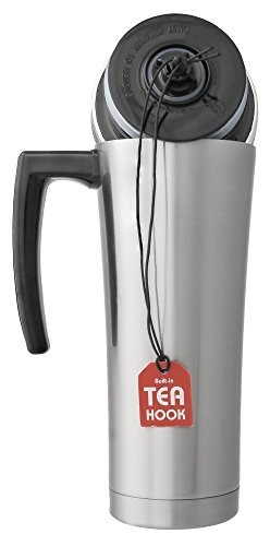 Thermos Thermos 16 ounce vacuum insulated travel mug black, 8 Ounce, Silver (NS100BK004)