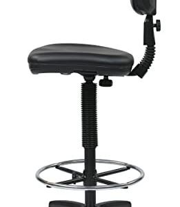 Office Star DC Series Adjustable Drafting Chair with Foot Ring and Sculptured Foam Seat, Black Vinyl