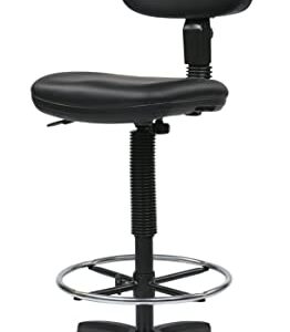 Office Star DC Series Adjustable Drafting Chair with Foot Ring and Sculptured Foam Seat, Black Vinyl