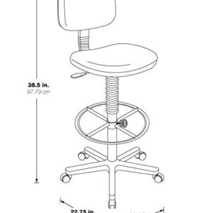 Office Star DC Series Adjustable Drafting Chair with Foot Ring and Sculptured Foam Seat, Black Vinyl