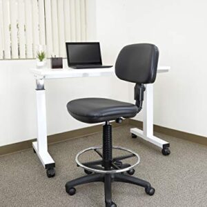 Office Star DC Series Adjustable Drafting Chair with Foot Ring and Sculptured Foam Seat, Black Vinyl