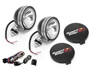 rugged ridge 15207.51 light kit, halogen, 6 inch, black, steel housing, 2 piece