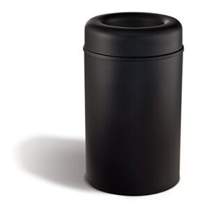 Rubbermaid Commercial Crowne Open Top Trash Can, Round, Black, 30 Gallon, FGAOT30BKPL