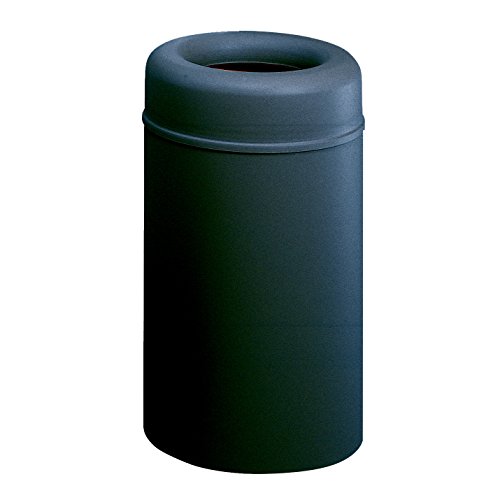 Rubbermaid Commercial Crowne Open Top Trash Can, Round, Black, 30 Gallon, FGAOT30BKPL