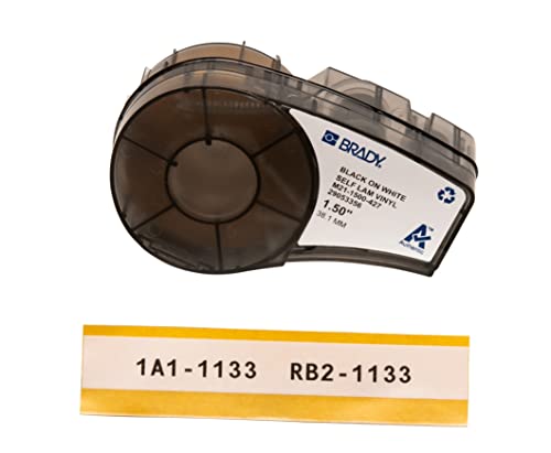 Brady Authentic (M21-1500-427) Self-Laminating Wire Wrap for Control and Electrical Panels, Datacom Cables, Black on White- For M210, M210-LAB, M211, BMP21-PLUS and BMP21-LAB Printers, 1.5" W 14' L