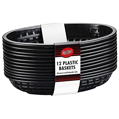 Tablecraft Medium Plastic Oval Baskets (Case of 36)