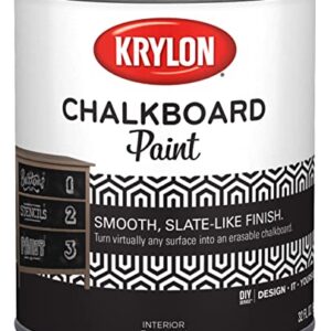 Krylon K05223000 Chalkboard Paint Special Purpose Brush-On, Black, Quart, 1 Quarts (Pack of 1)