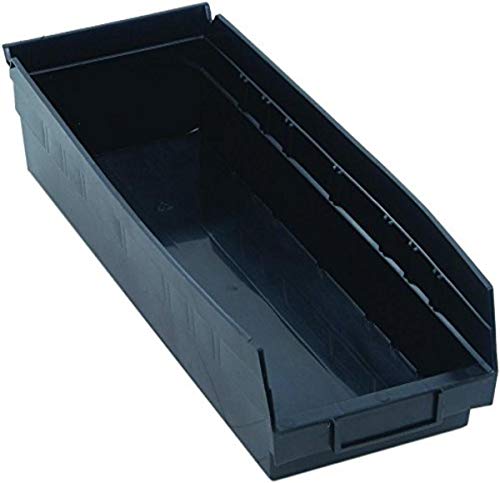 Quantum Storage QSB104BK 20-Pack 4" Hanging Plastic Shelf Bin Storage Containers, 17-7/8" x 6-5/8" x 4", Black