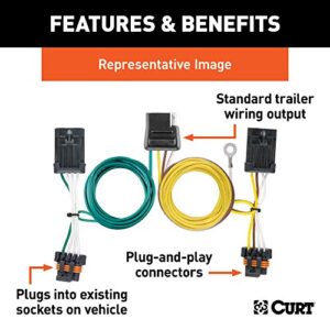 CURT 55326 Vehicle-Side Custom 4-Pin Trailer Wiring Harness, Fits Select Ford Crown Victoria, Ford Mustang, Mercury Grand Marquis , Black