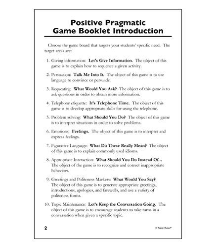 Super Duper Publications | Say and Do Positive Pragmatic® Social Skills Laminated Games | Educational Learning Resource for Children