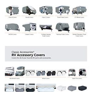 Classic Accessories Over Drive PolyPRO 3 Deluxe Class C RV Cover, Fits 29' - 32' RVs, Model 5, Air Vents, Water-Repellant Top Panel, Durable, Breathable, Resists Tears and Rips, Grey/White