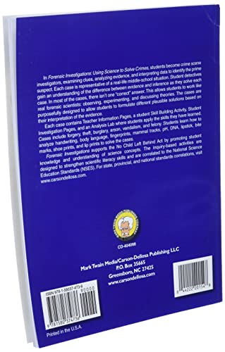 Mark Twain Forensic Investigations Workbook, Using Science to Solve High Crimes Middle School Books, Critical Thinking for Kids, DNA and Handwriting Analysis Labs, Classroom or Homeschool Curriculum