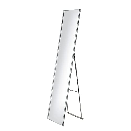 Adesso Alice Simple, Modern Full Length Mirror with Satin Steel Folding Frame