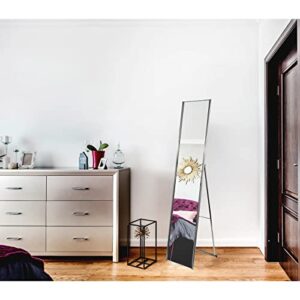 Adesso Alice Simple, Modern Full Length Mirror with Satin Steel Folding Frame