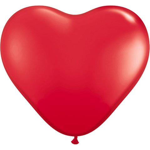 Qualatex 6" Red Heart Latex Balloons (100ct)