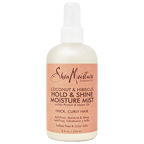 Sheamoisture Hold and Shine Moisture Mist for Thick, Curly Hair Coconut and Hibiscus for Frizz Control 8 oz