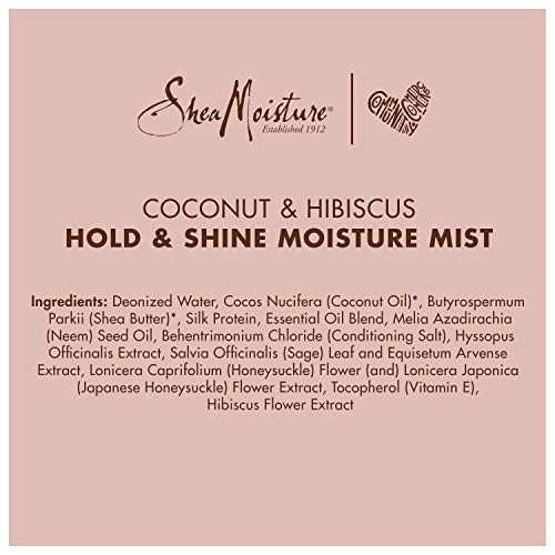 Sheamoisture Hold and Shine Moisture Mist for Thick, Curly Hair Coconut and Hibiscus for Frizz Control 8 oz