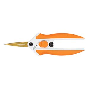 fiskars scissors 190520-1001 titanium micro-tip easy action scissors, 6 inch, orange