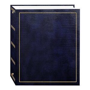 pioneer photo albums magnetic self-stick 3-ring photo album 100 pages (50 sheets), navy blue