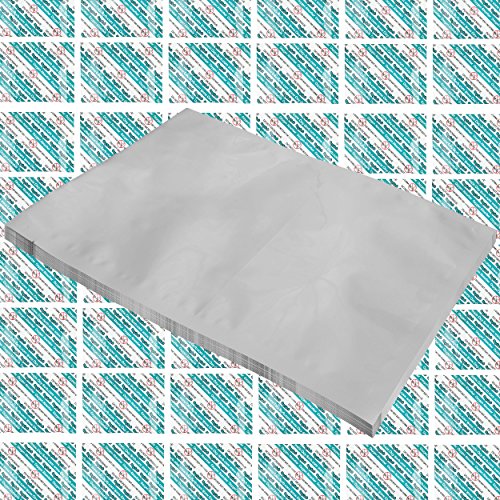 Dry-Packs Mylar Bags and 300cc Oxygen Absorbers for Long Term Food Storage, 10"x14", 1 Gallon , Set of 50, Grey (5010X14OABUND)