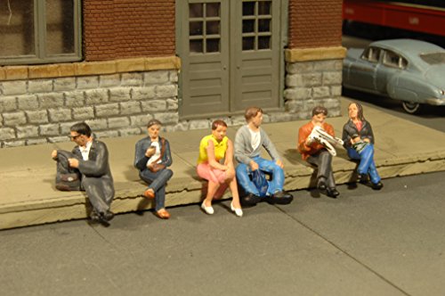 Bachmann Industries Miniature HO Scale Figures Seated Platform Passengers Train (6 Piece)