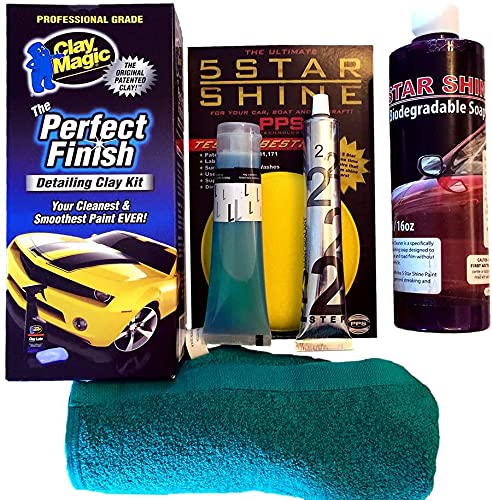 5 Star Shine Car Paint Protection - Deluxe Kit – Up to 5 Year Wax Free Automotive Vehicle Paint Protection - Clear Paint Sealant, Protectant Coating for Older Cars, Auto, Truck, Boat, RV, Aircraft