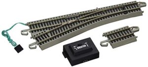 bachmann trains – snap-fit e-z track #4 turnout – right (1/card) – nickel silver rail with gray roadbed – ho scale