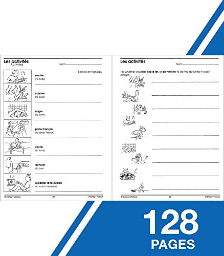 The 100+ Series: French Workbook, Grades 6-12 French Book Covering Alphabet Letters, Numbers, and Vocabulary, French Language Learning Reproducible Activities, Classroom or Homeschool Curriculum