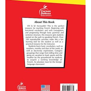 The 100+ Series: French Workbook, Grades 6-12 French Book Covering Alphabet Letters, Numbers, and Vocabulary, French Language Learning Reproducible Activities, Classroom or Homeschool Curriculum