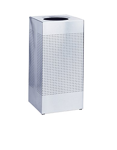 Rubbermaid Commercial Silhouette Designer Wastebasket, Square Open Top, 16-Gallon, Stainless Steel (FGSC14SSPL)