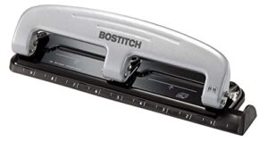 bostitch office three-hole punch, silver/black (2101), 12 sheet black